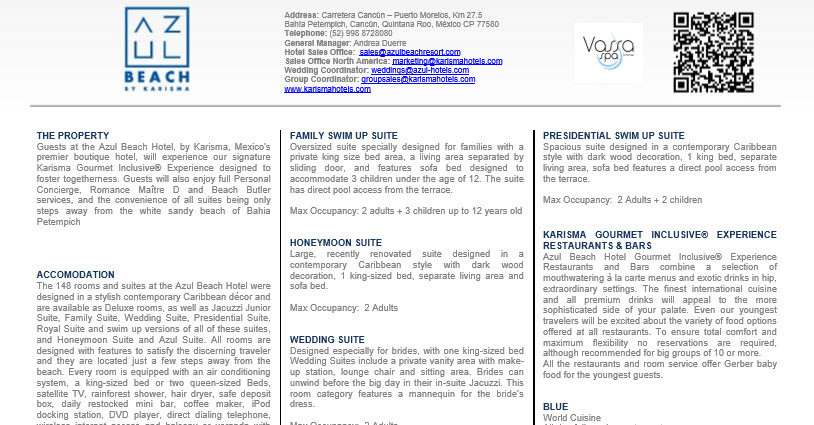 Want an Azul Beach resort map? | Sunset Travel Inc.